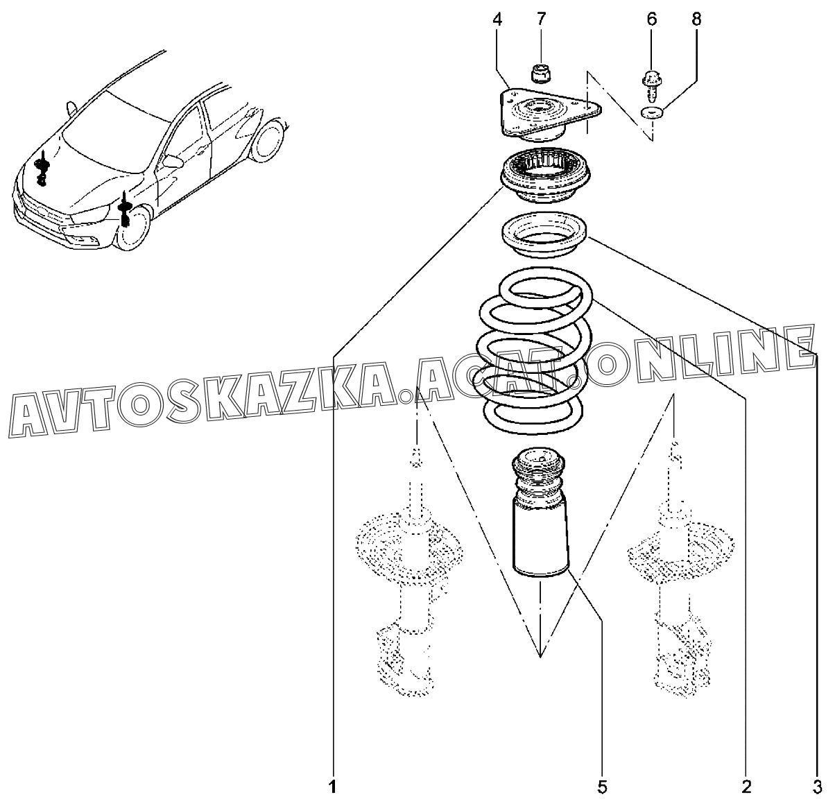 Опора передней стойки ВАЗ Vesta (2180 Lada Vesta (седан, универсал ...