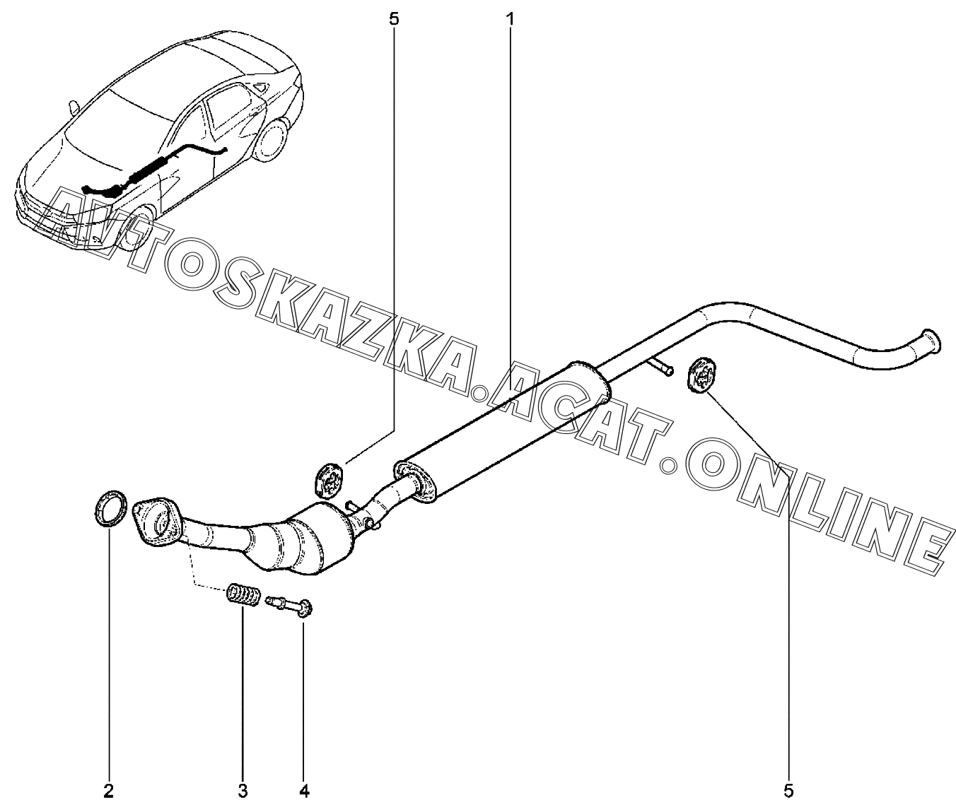 Глушитель дополнительный (H4M) ВАЗ Vesta (2180 Lada Vesta (седан, универсал, CROSS, SW, SW CROSS ...