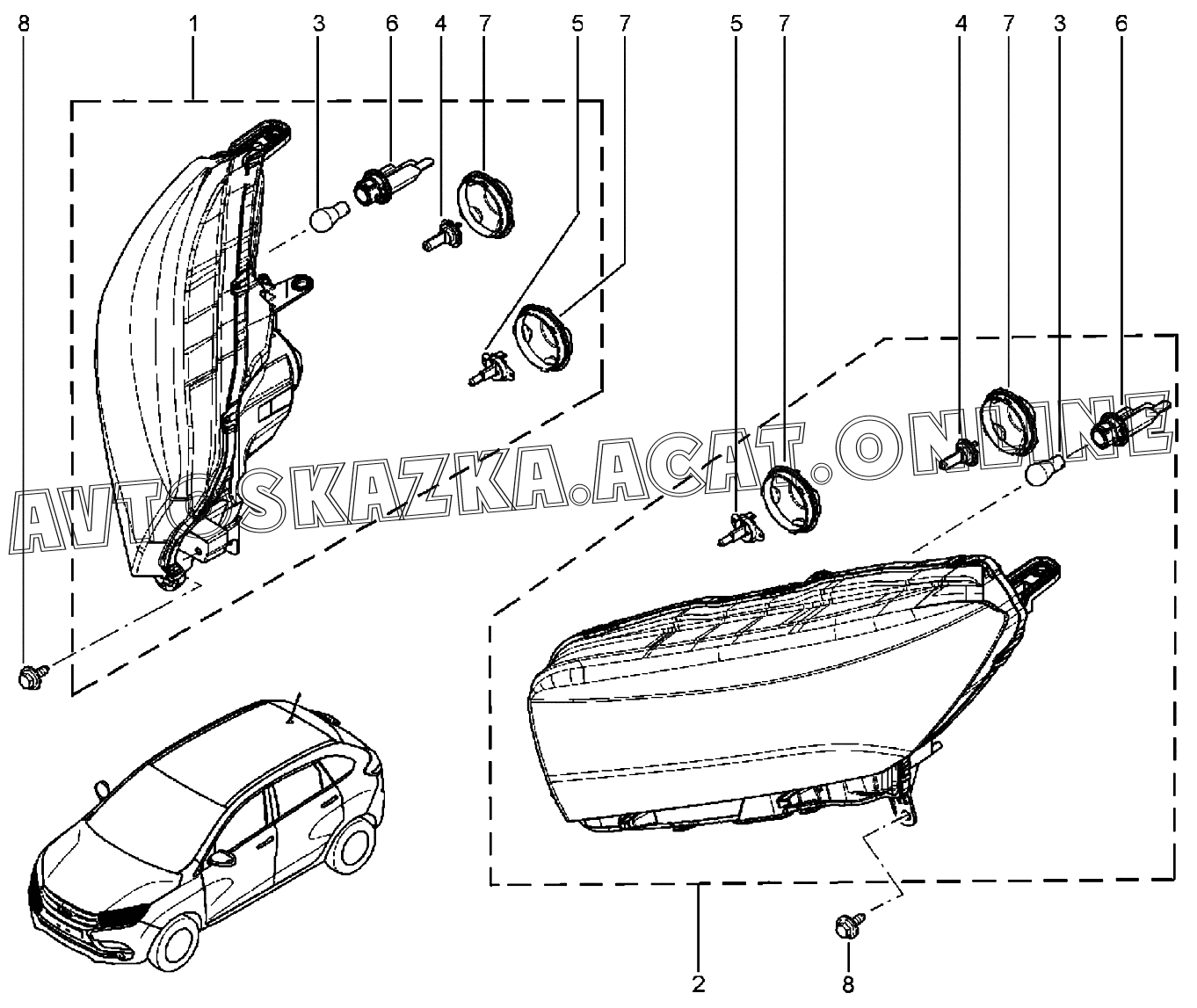Фары передние ВАЗ XRAY (Lada XRAY (хэтчбек, CROSS)) купить в Калуге ...