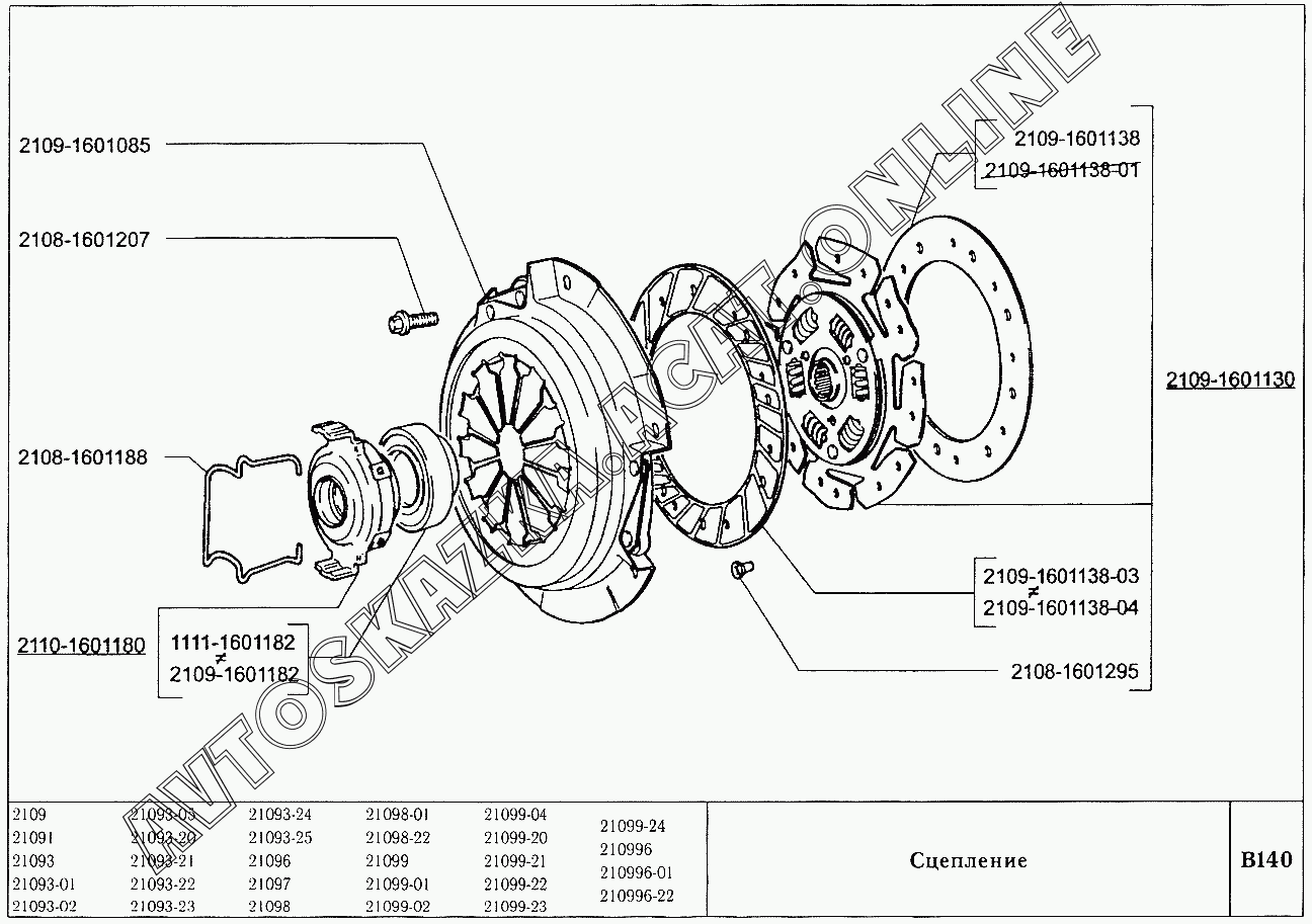 Сцепление ВАЗ 21099 (21099, 21099-01, 21099-02, 21099-04, 210996 ...