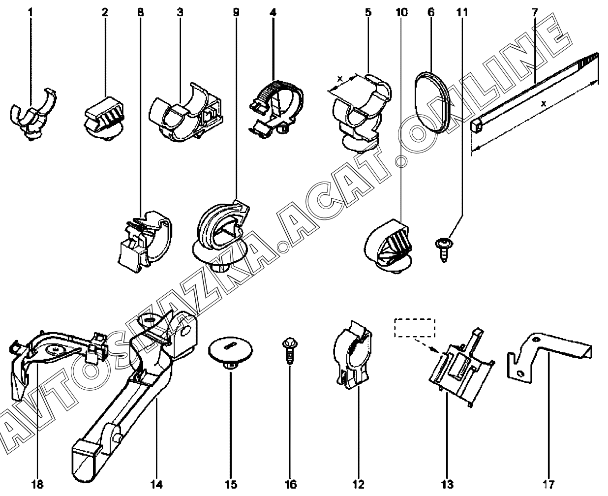 Скобы крепления жгутов ВАЗ Largus купить в Калуге, цена, - интернет ...