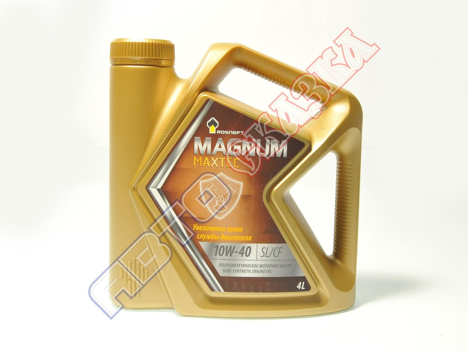 Масло Роснефть Magnum Maxtec 10w40 SL/CF (п/синт) 4л мотор, 40814742/ ...